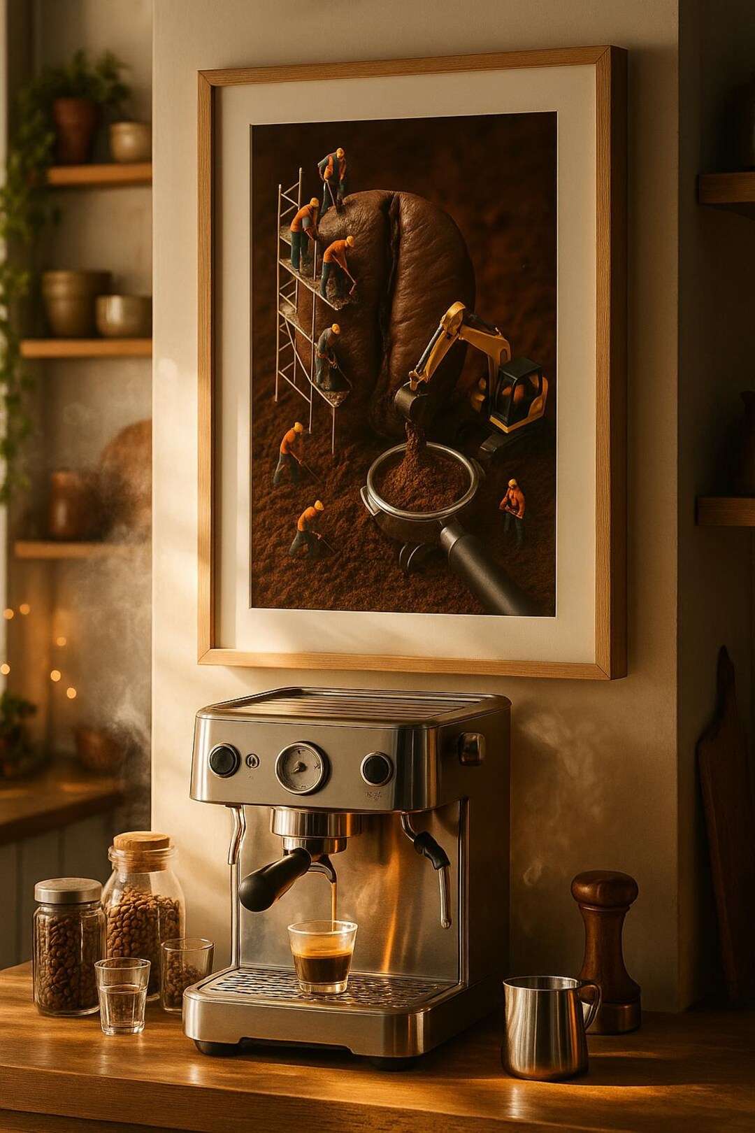 Miniature Coffee Construction Site – Creative Wall Art for Coffee ...