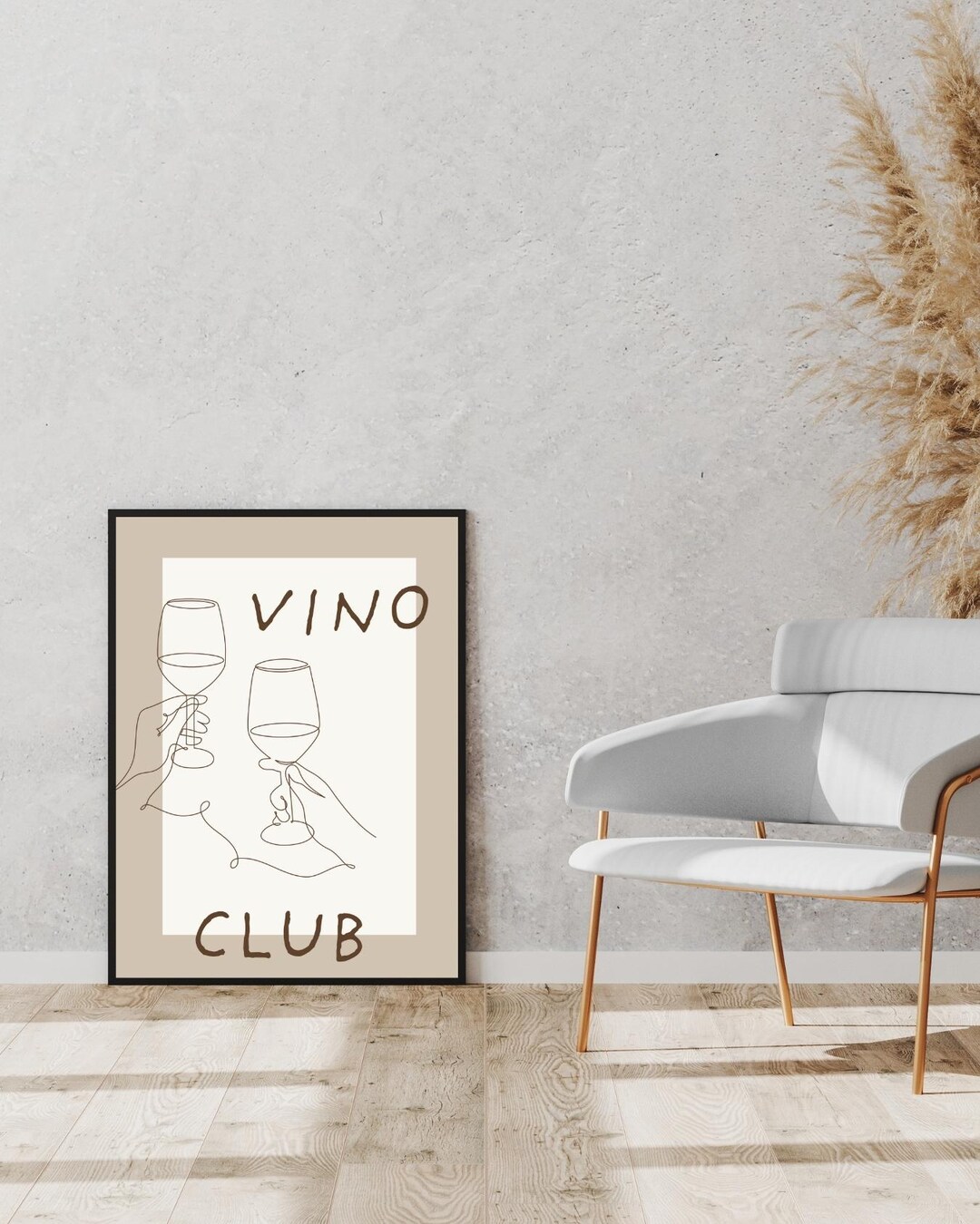Vino Club – Minimal Line Art Wine Posters | Modern Wall Art for Wine ...