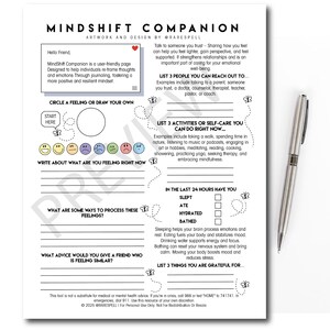 Mindshift Mood Tracker, Printable Digital Download, Mental Health Journal, Positive Affirmation ...