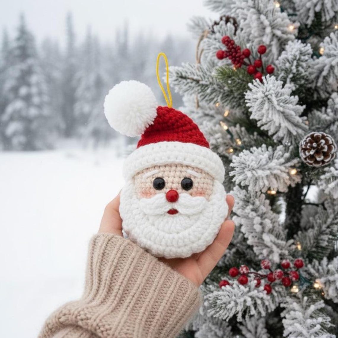 Santa Claus Crochet Ornament Pattern PDF – Christmas Tree Ornament ...