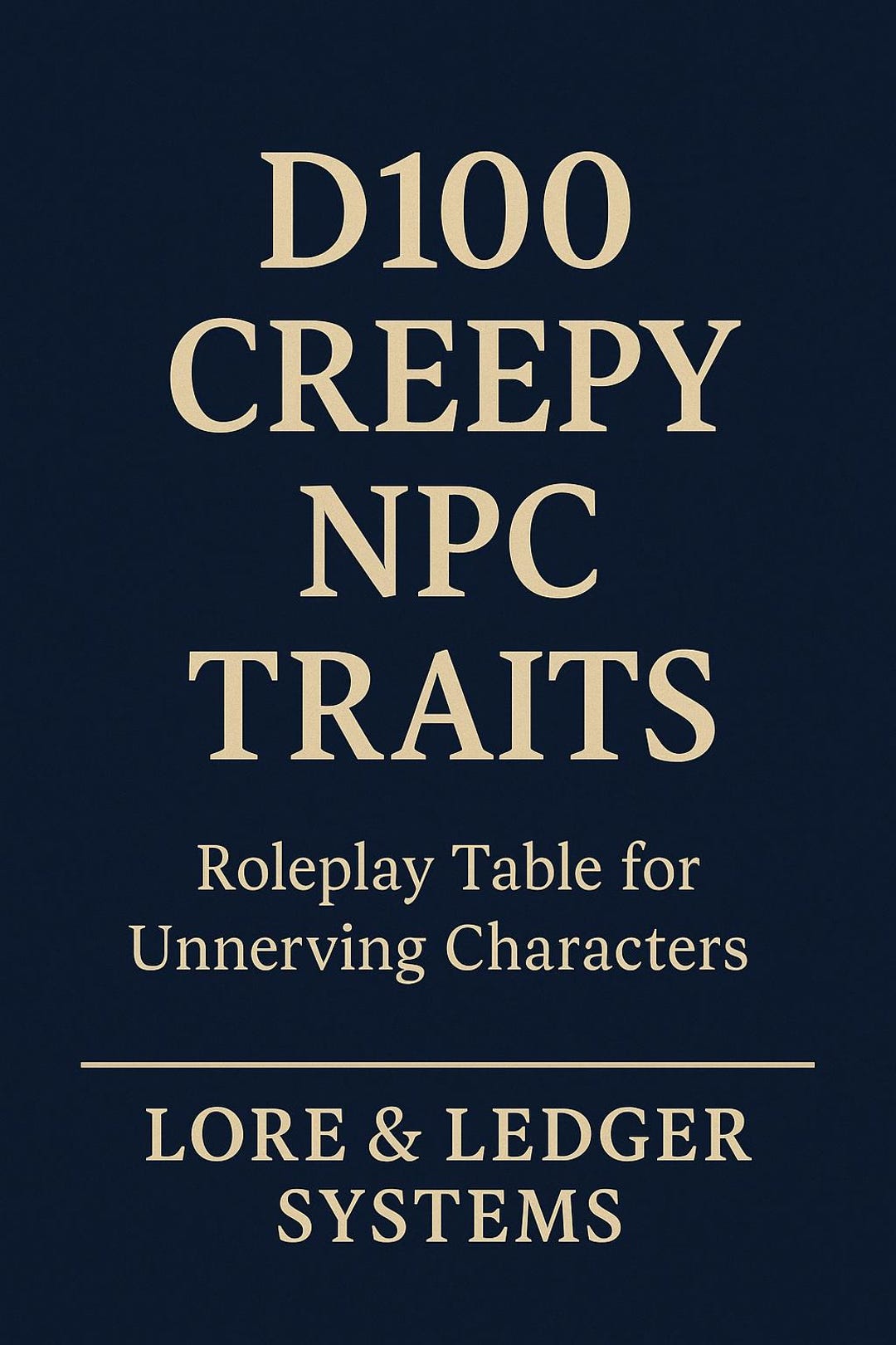 D100 Creepy NPC Traits | Roleplay Table for Unnerving Characters - Etsy