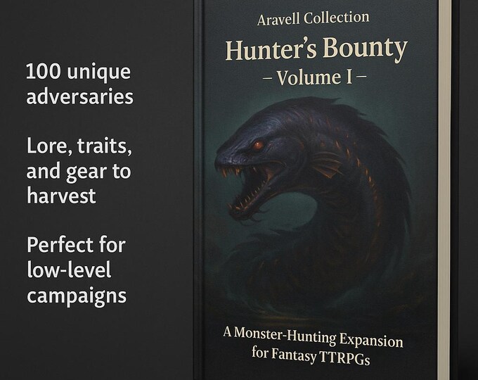 Fantasy Bestiary: 100 Monsters for Ttrpgs With Bounty Hooks, Crafting ...