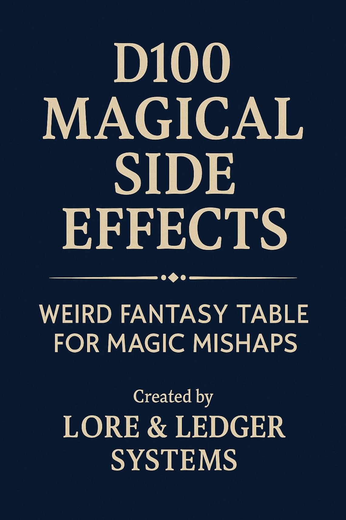 D100 Magical Side Effects | Weird Fantasy Table for Magic Mishaps - Etsy
