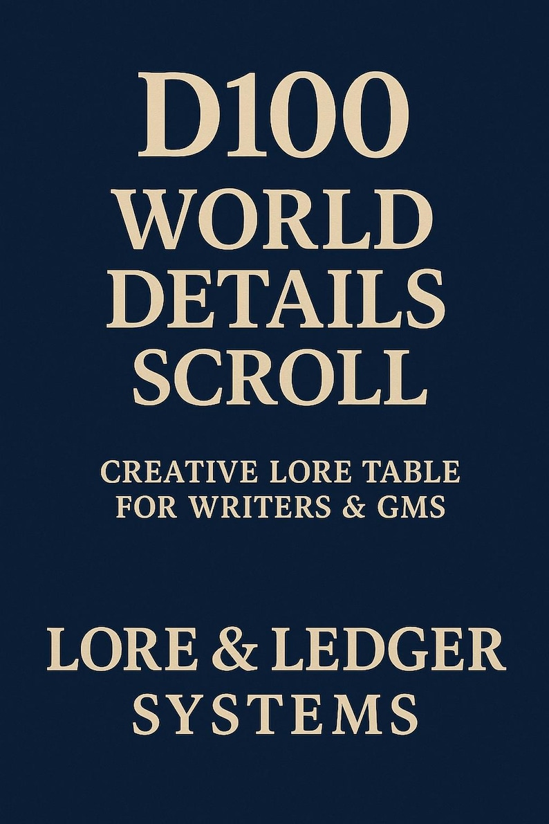 D100 Table Vault (vol. 1–7) – 700 Worldbuilding Prompts for Dms ...
