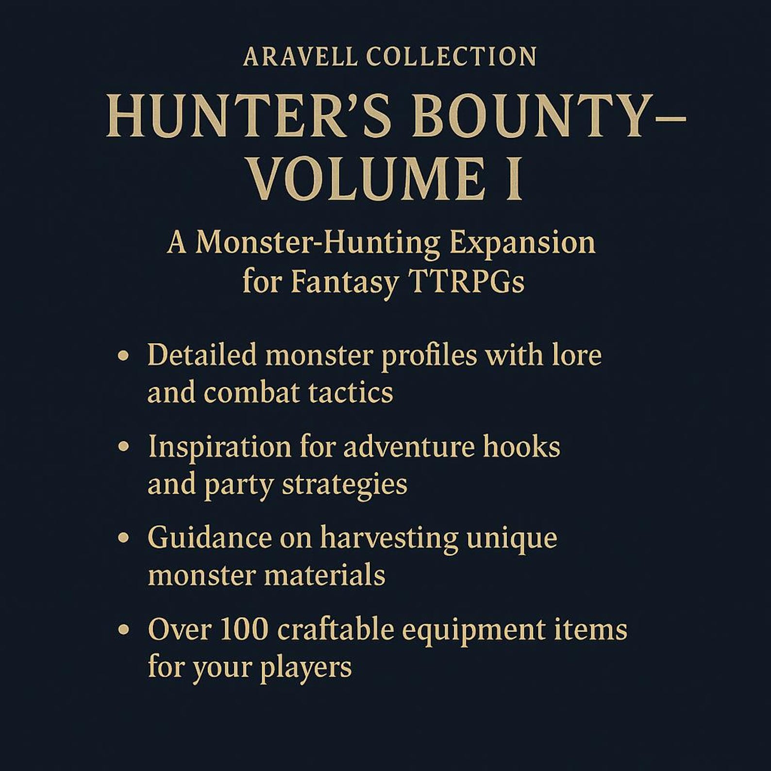 Fantasy Bestiary: 100 Monsters for Ttrpgs With Bounty Hooks, Crafting ...