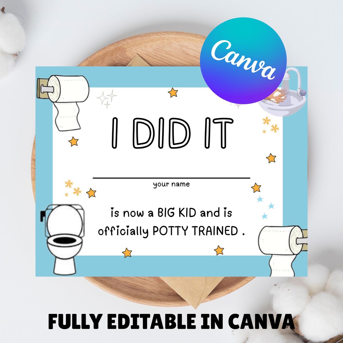 Potty Training Certificate, Toilet Training Diploma, Potty Training ...