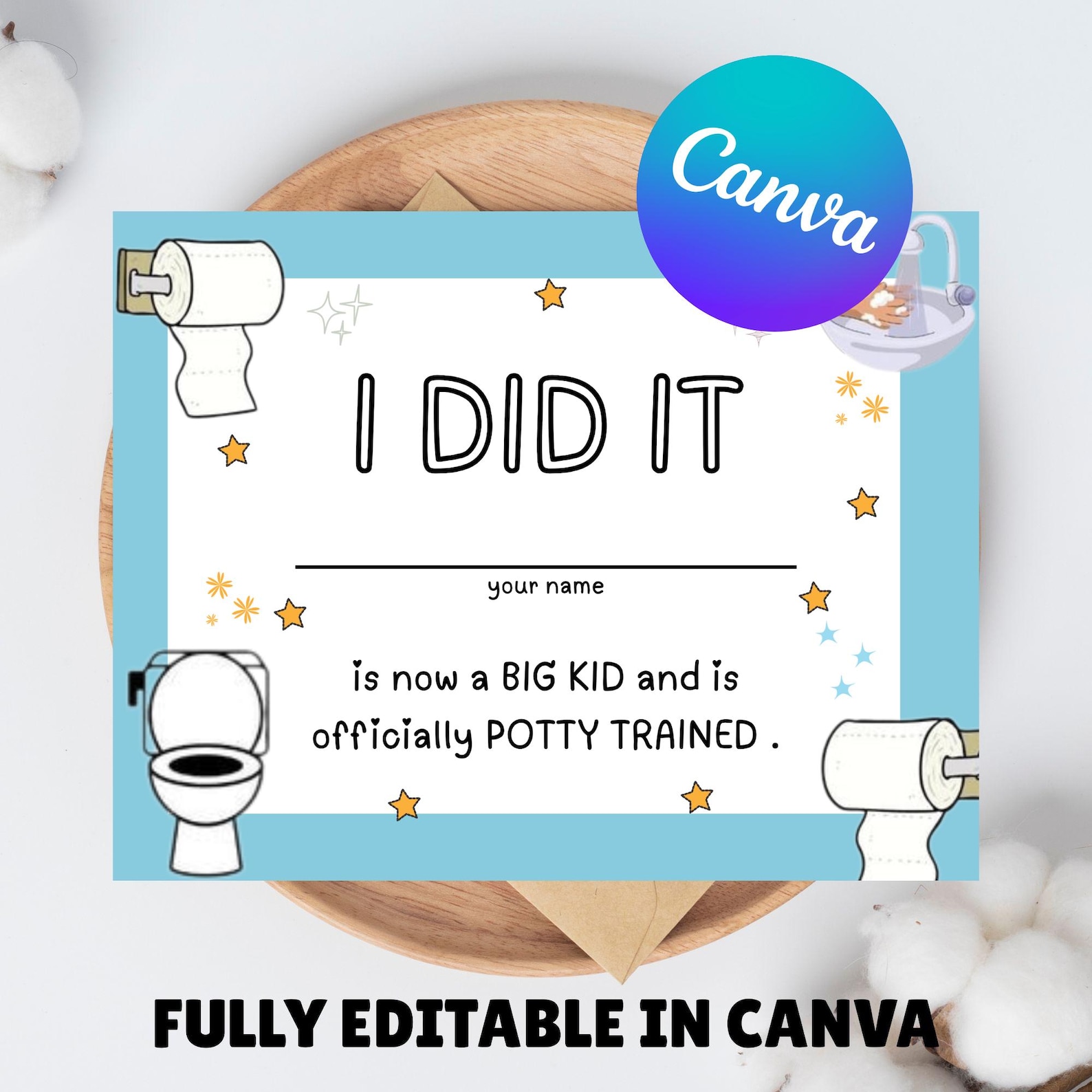 Potty Training Certificate, Toilet Training Diploma, Potty Training ...