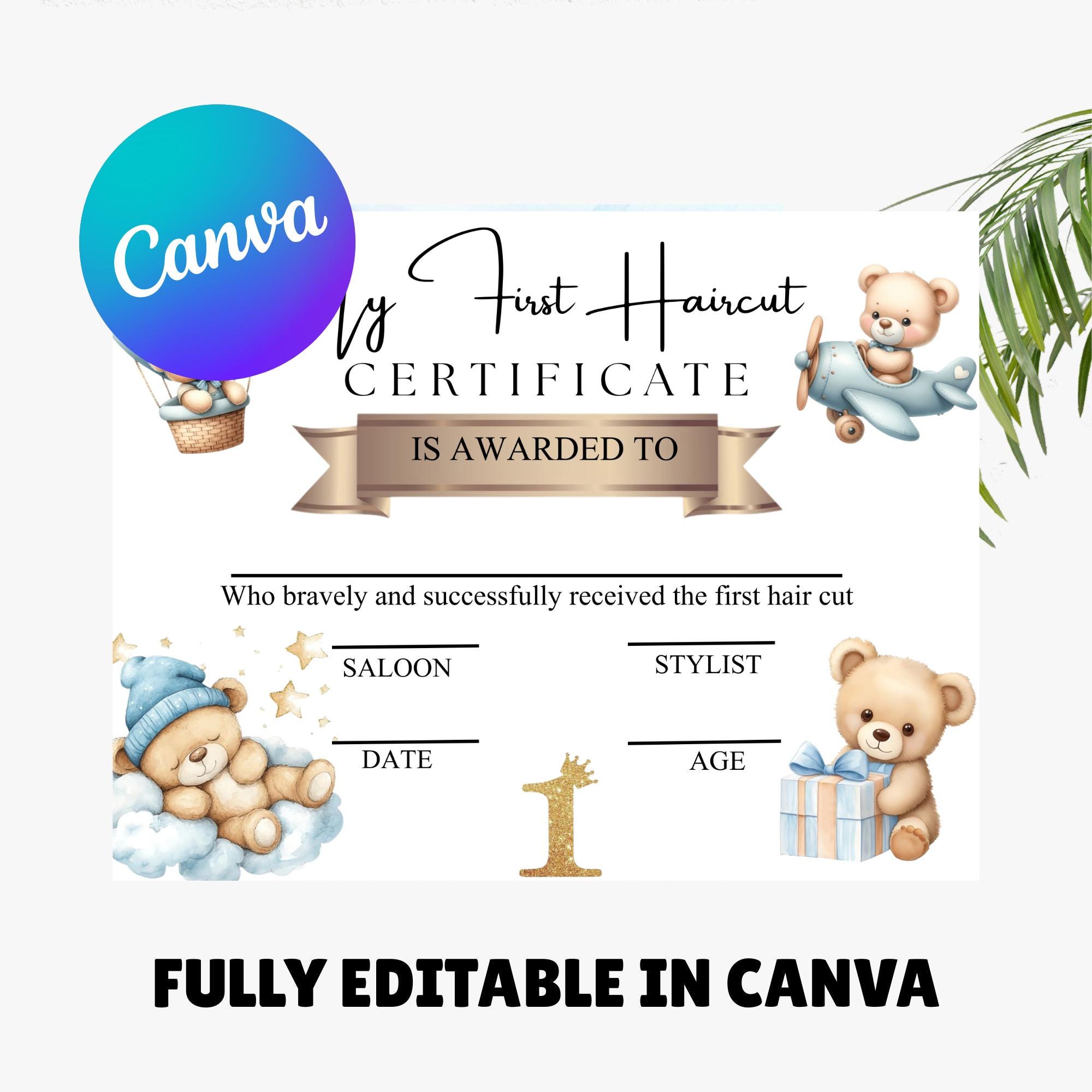 My First Haircut Certificate First Haircut Keepsake First Hair Cut ...