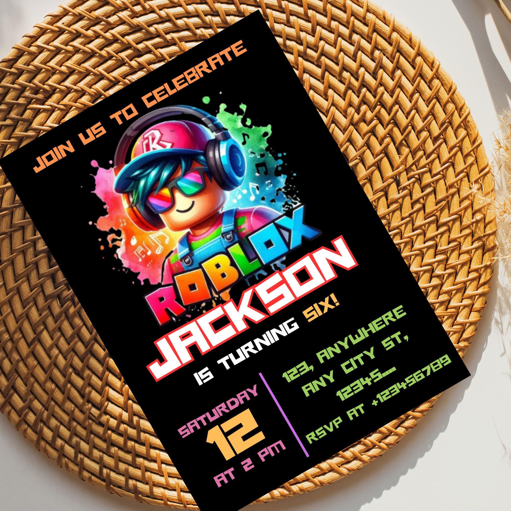 Roblox Invitation, Roblox Invite, Game Birthday, Roblox Boy Birthday ...