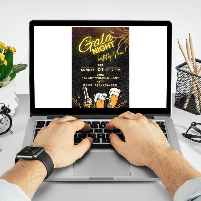 Editable Gala Night Party Invitation | Gala Fundraiser Banquet ...
