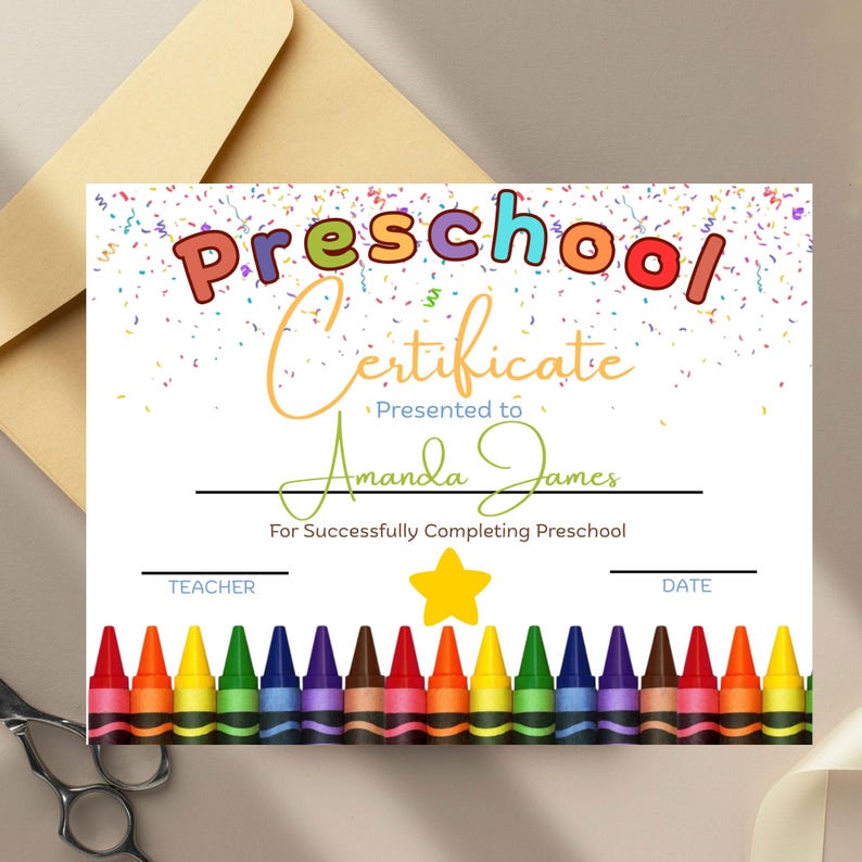 Editable Preschool Graduation Certificate, Prek Diploma Template, End ...