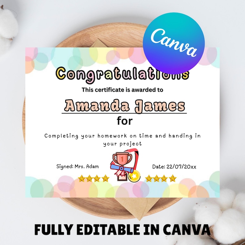 Kids Congratulations Certificate Printable - Instant Download - Kids ...