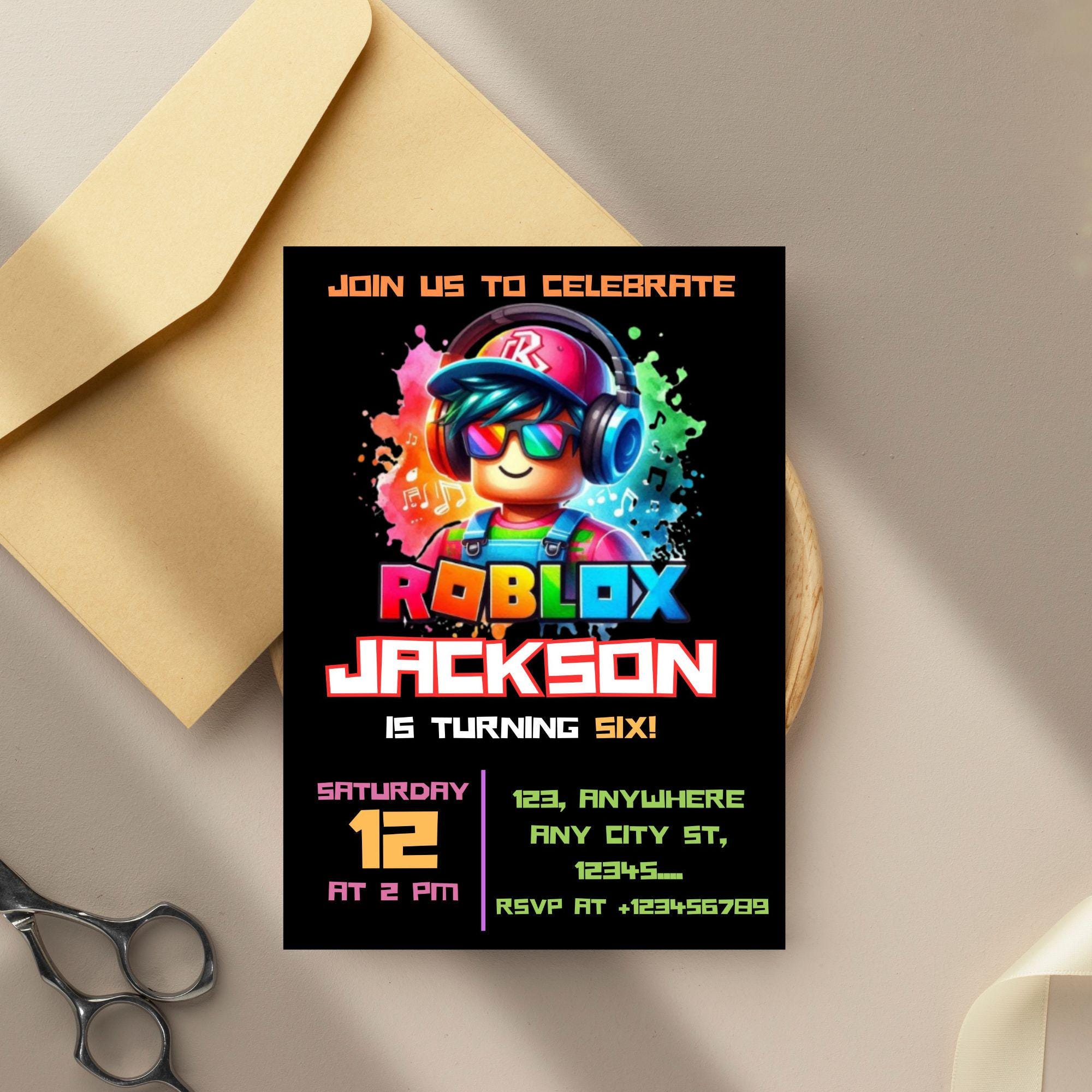 Roblox Invitation, Roblox Invite, Game Birthday, Roblox Boy Birthday ...