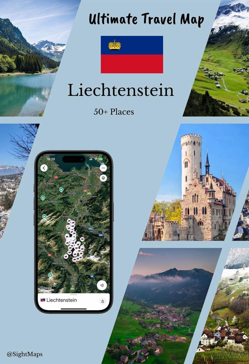 Liechtenstein Travel Map - Etsy