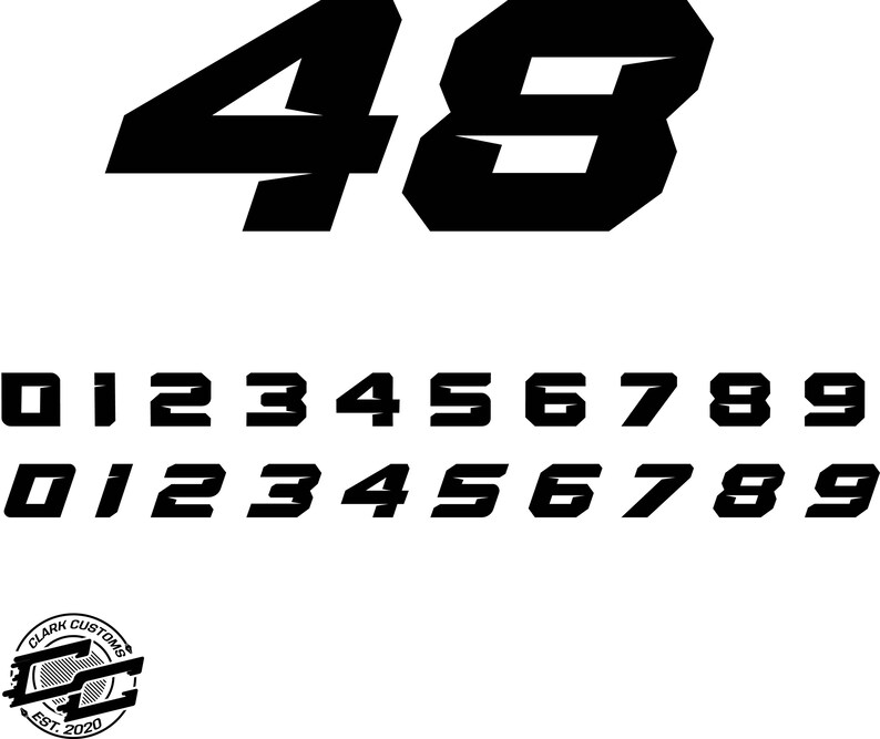 Racing Number Font 4 Slasher - Etsy