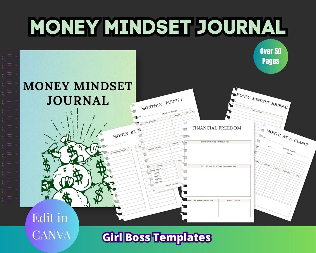 Money Mindset Journal | 50+ Pages of Abundance & Wealth Building ...