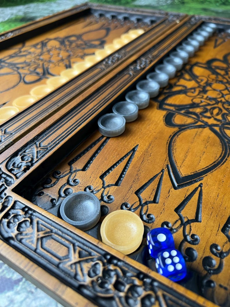 Vintage Wooden Backgammon Board - Old Masterpiece Centerpiece for Game ...