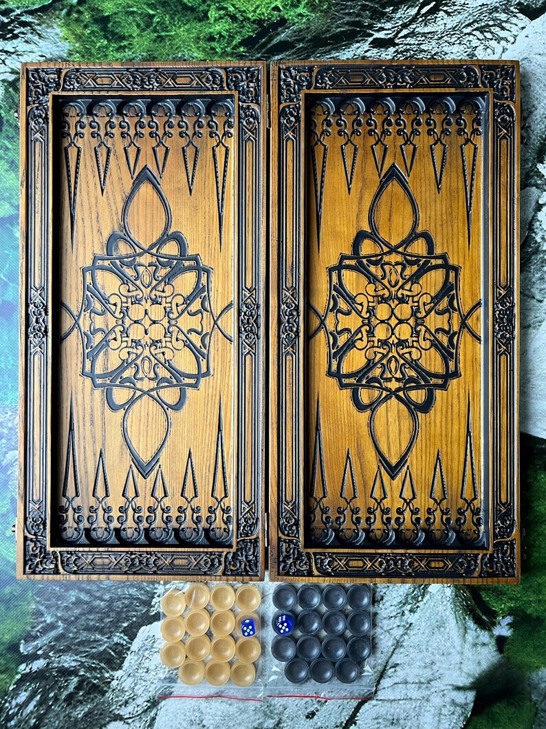 Vintage Wooden Backgammon Board - Old Masterpiece Centerpiece for Game ...