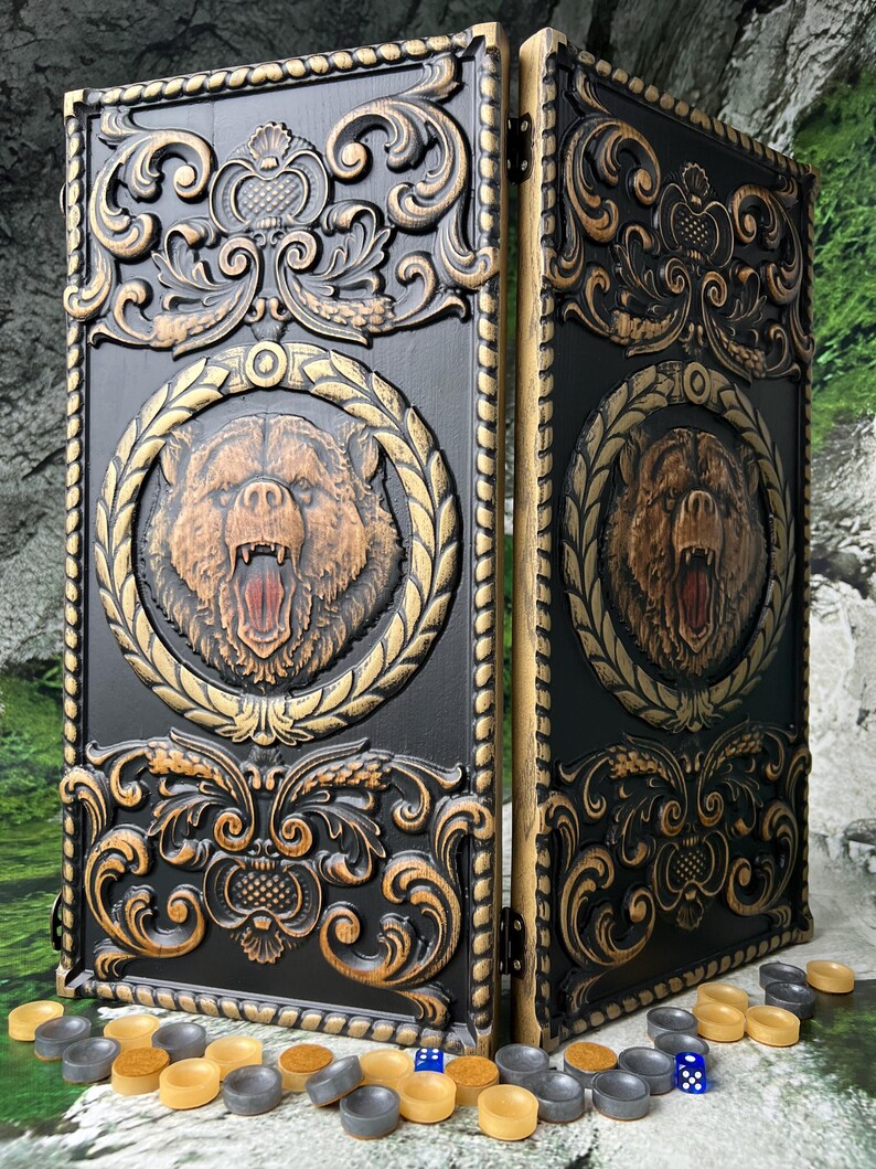 Vintage Wooden Backgammon Board - Old Masterpiece Centerpiece for Game ...