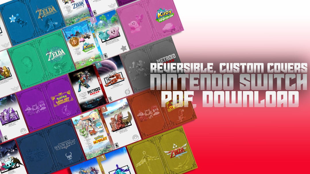 Custom Nintendo Switch Reversible Physical Game Covers - PDF - Etsy