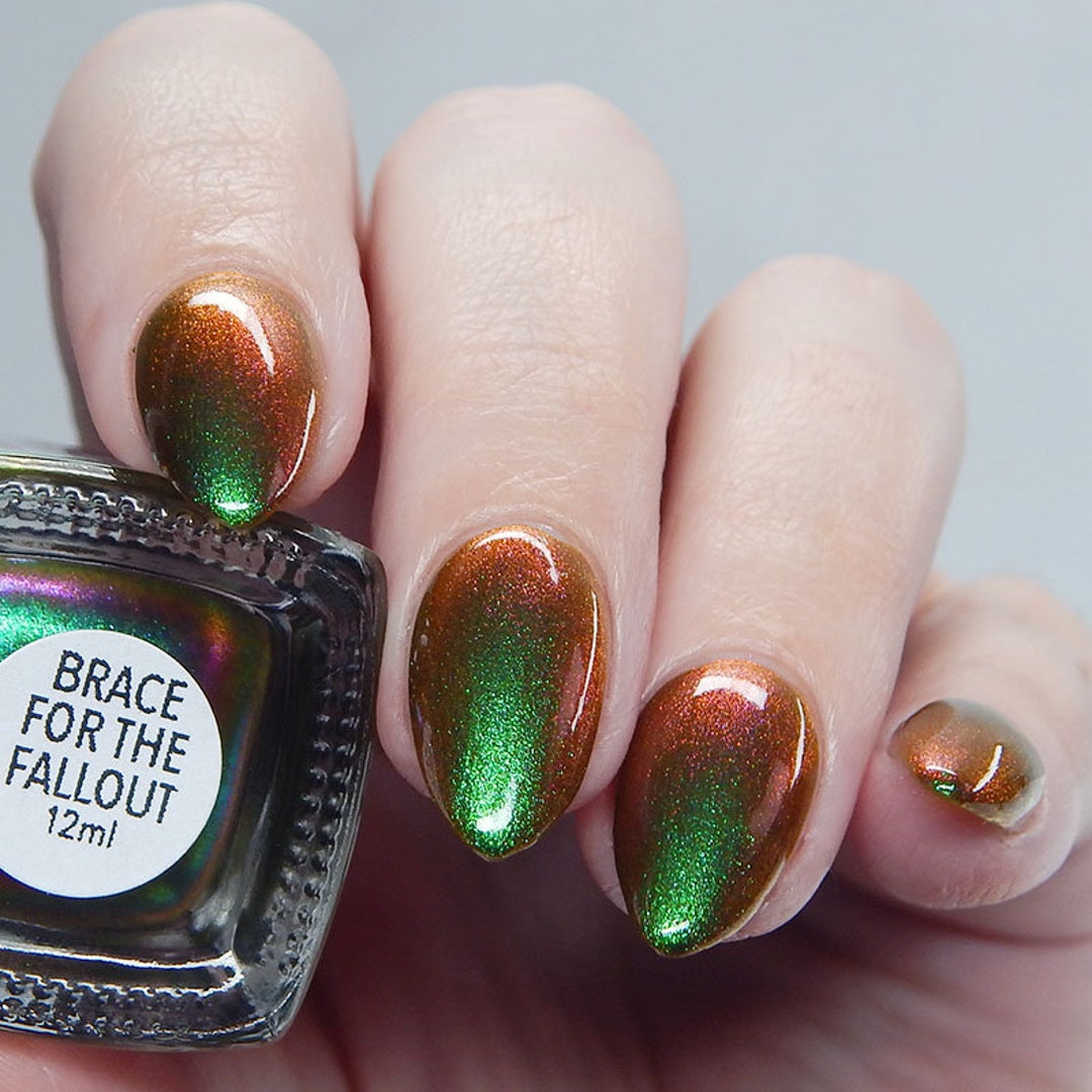 Multichrome Nail Polish - Brace for the Fallout - A Khaki Green Base ...