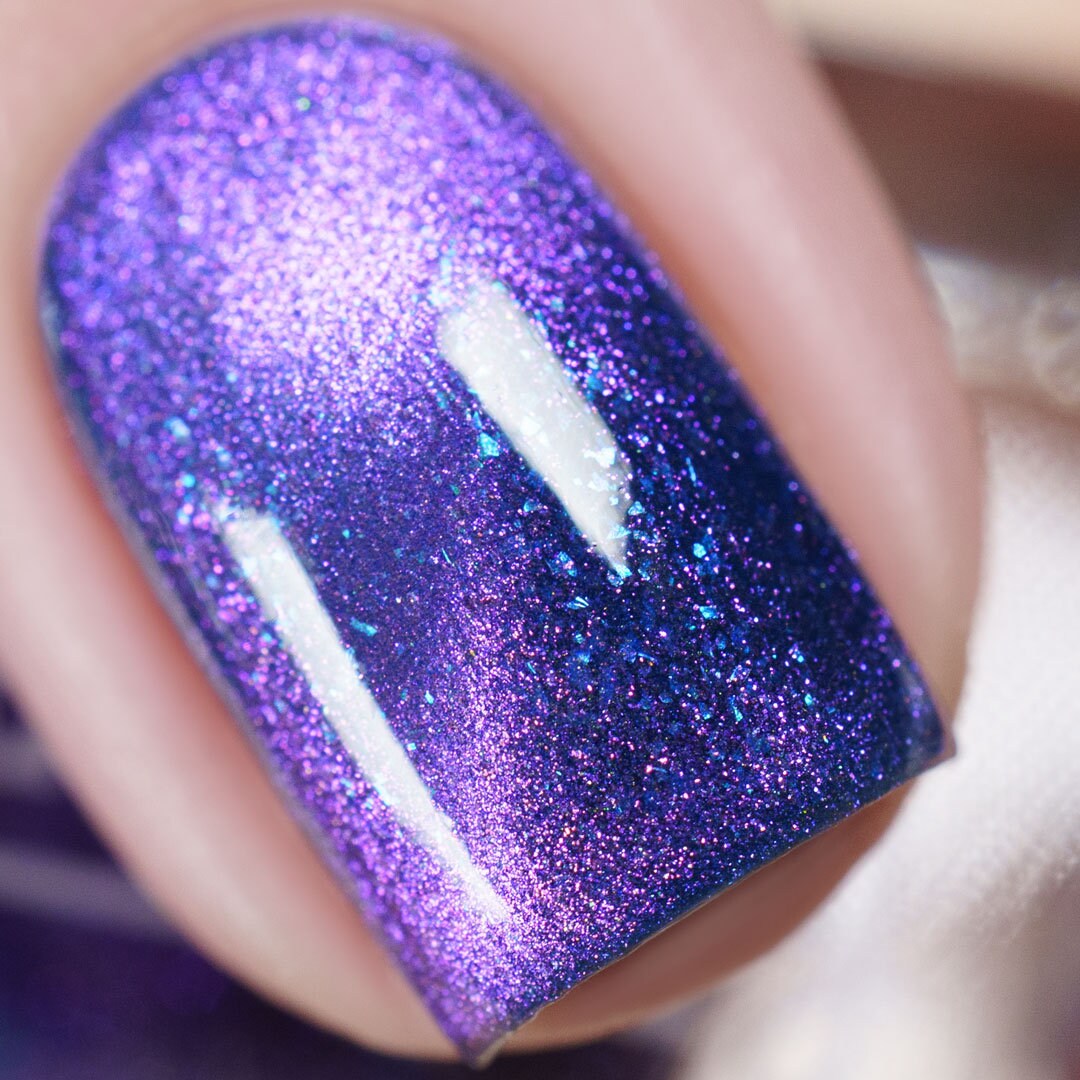Magnetic Nail Polish Behind It All A Blue Nail Polish Blue Micro Flakes ...