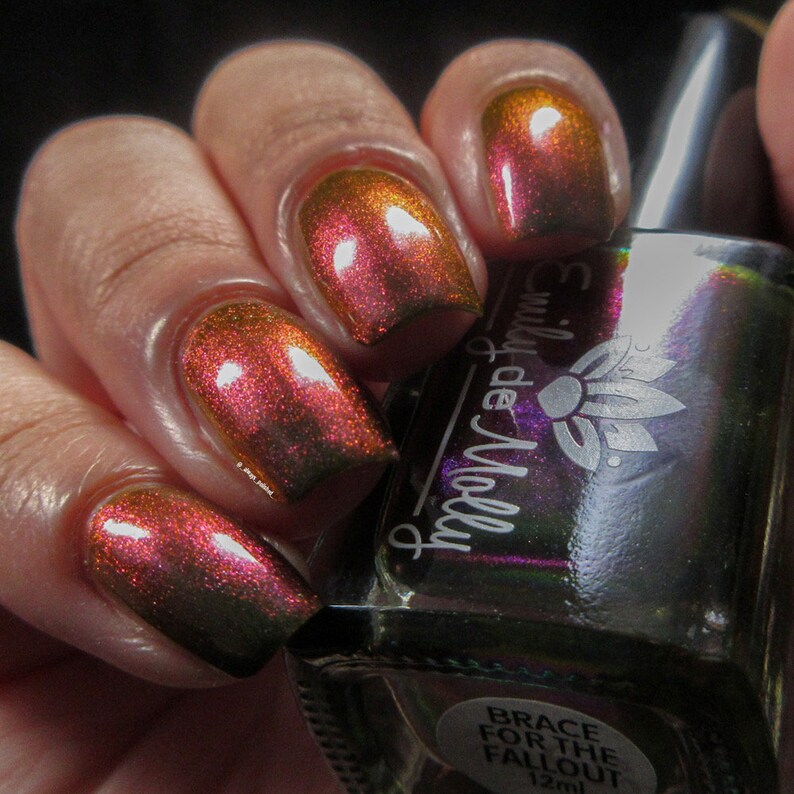 Multichrome Nail Polish - Brace for the Fallout - A Khaki Green Base ...