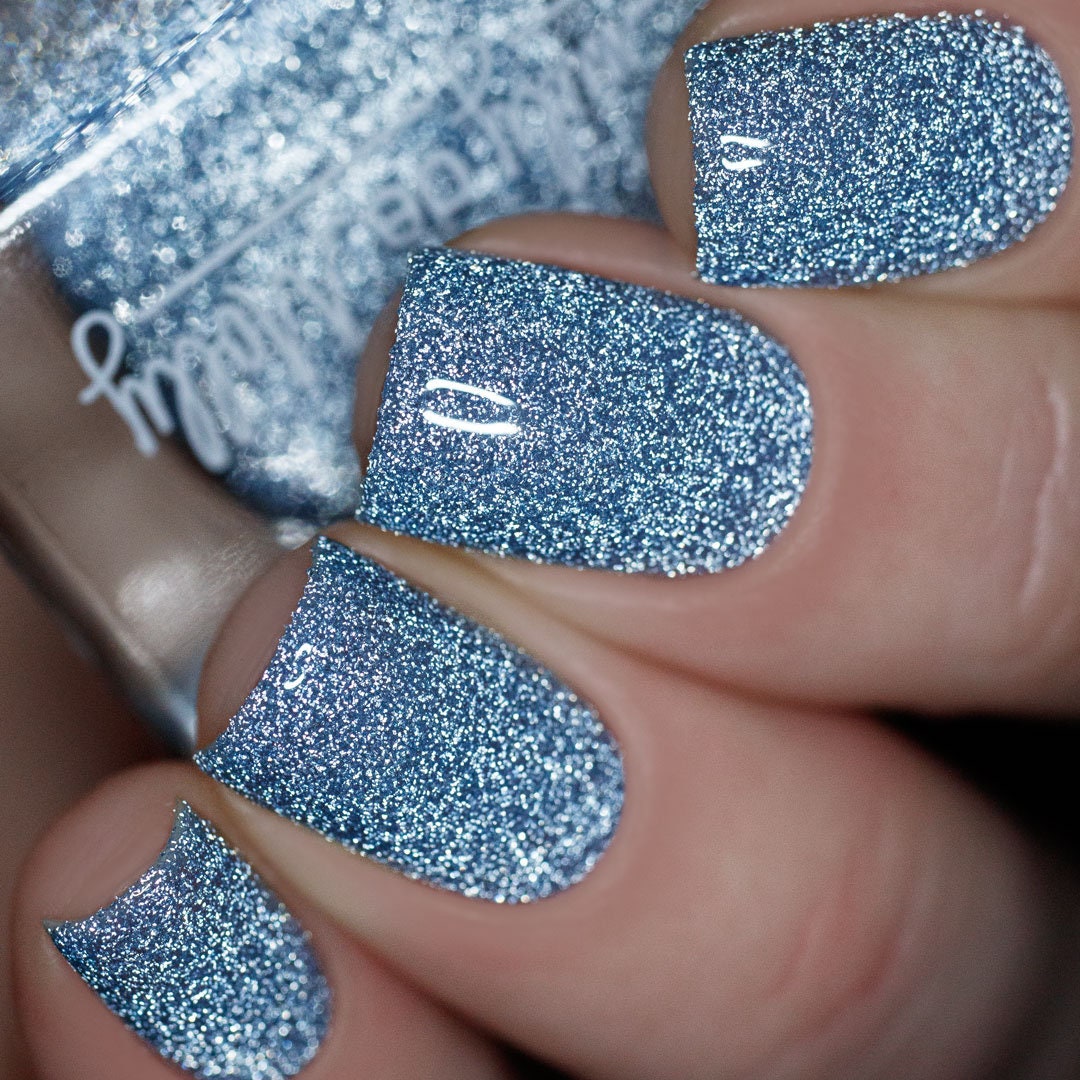 Ahead of Myself - A Light Dusty Blue Reflective Nail Polish - Etsy