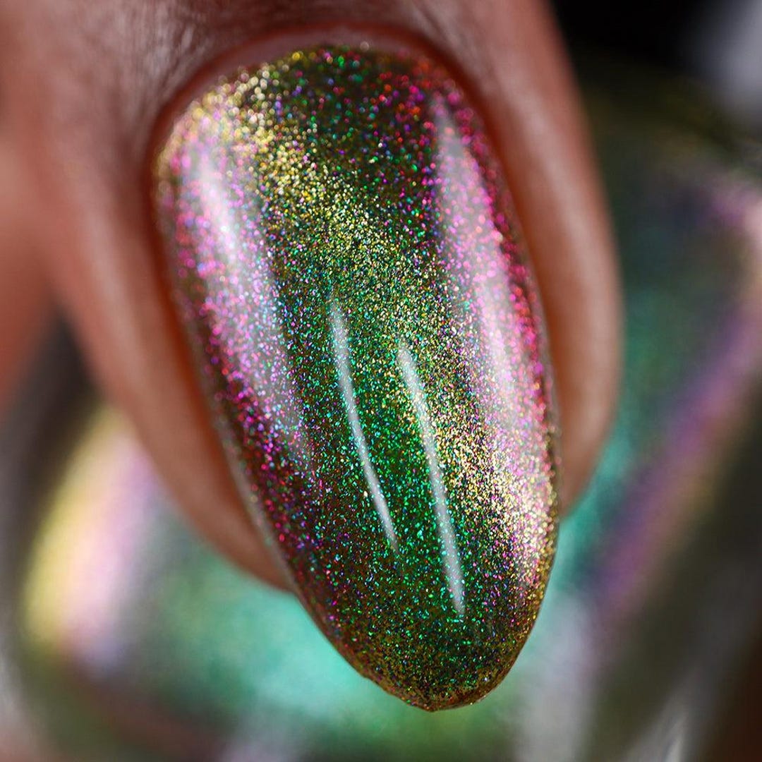 Nail Polish After the Fall A Multichrome Nail Polish With a Pale Gold ...