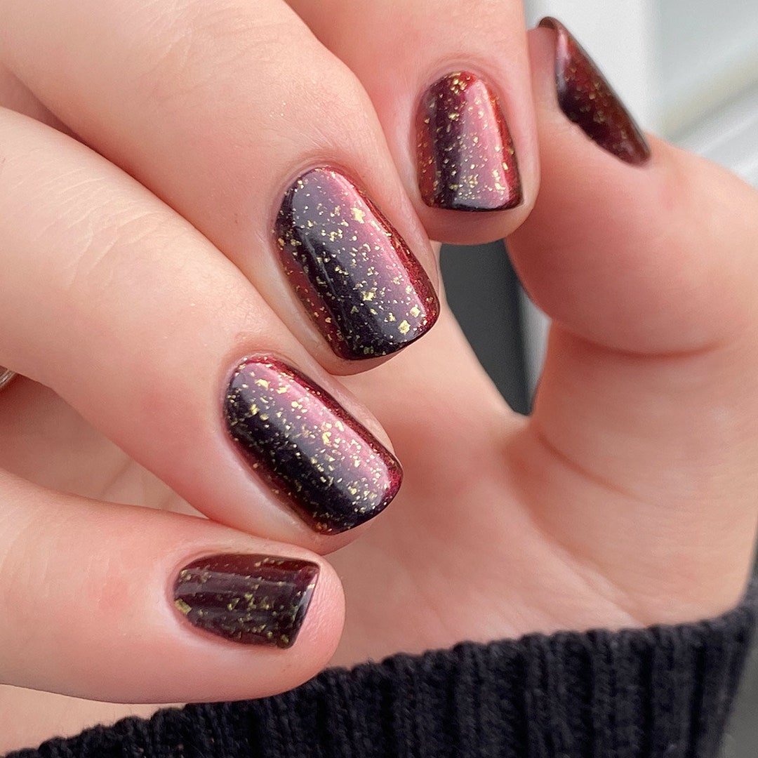 Here nor There - A Black to Red Multichrome Nail Polish With Metallic ...