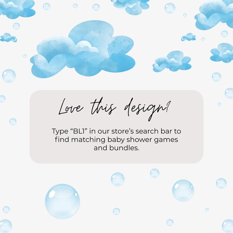 Baby Word Search Game: Blue Baby Shower Theme, Printable Template for ...