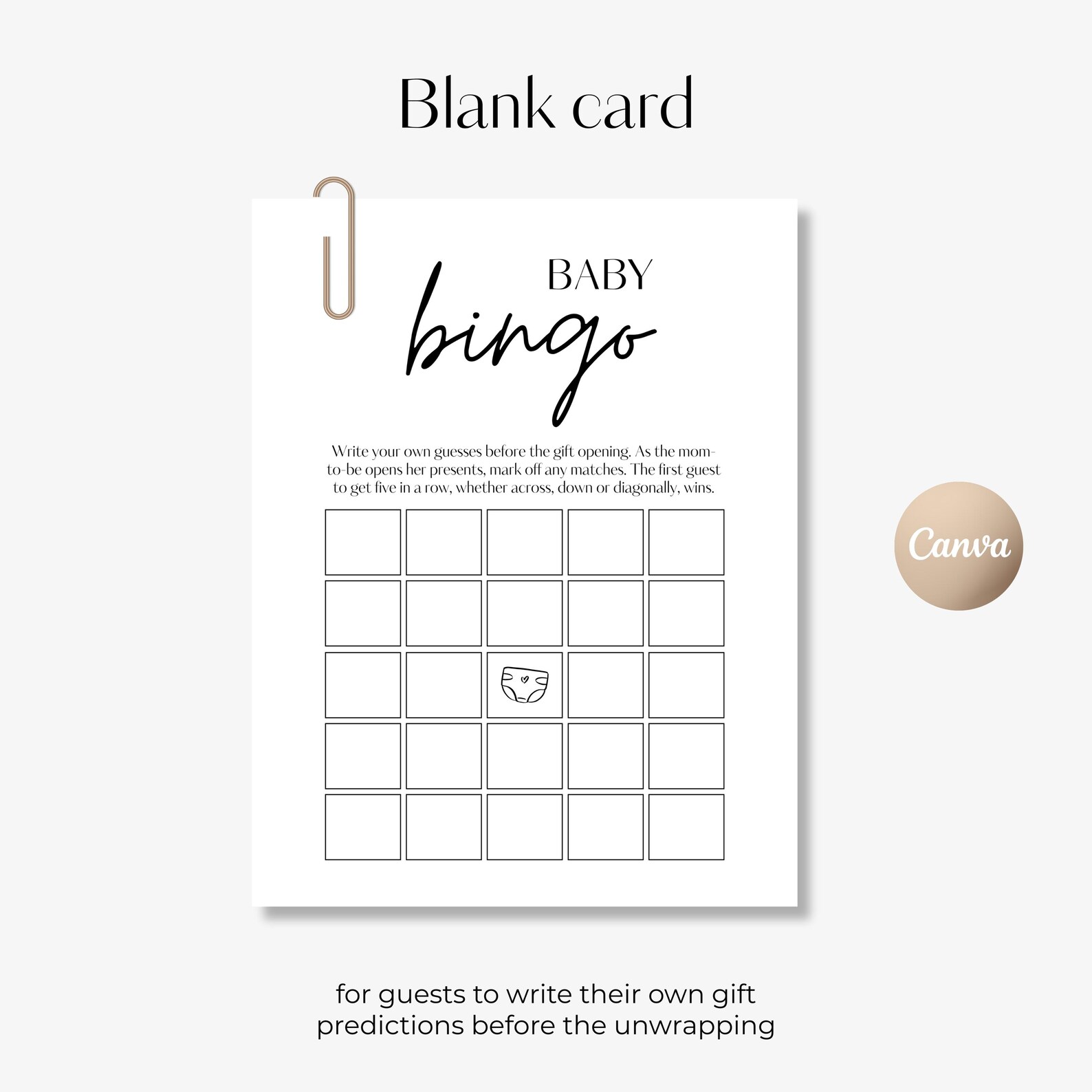 Baby Shower Bingo Game: 30 Unique Prefilled Cards (printable PDF ...