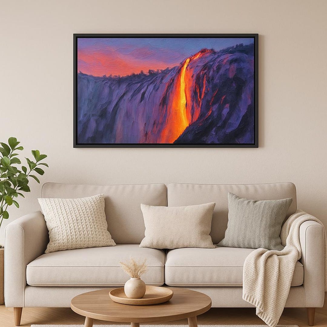 Yosemite Sunset Canvas: Fauvism Landscape Art, Impasto Texture Print - Etsy