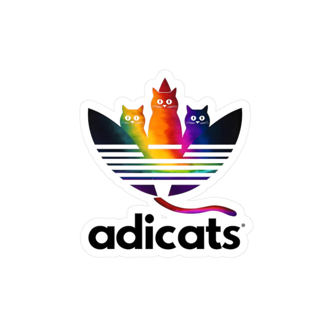 Colorful Cat Stickers - Adicats Vinyl Decals for Cat Lovers, Cute Pet ...