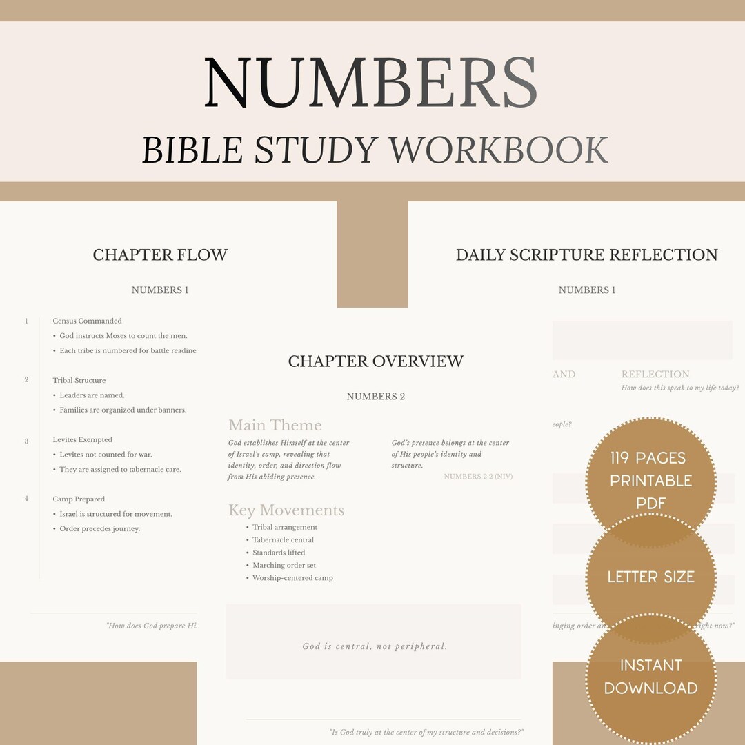 Numbers Bible Study Workbook PDF | In-depth Scripture Reflection Guide ...