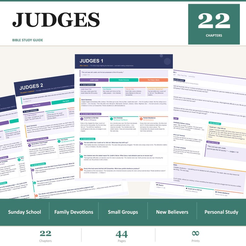 Judges Bible Study for Teens | Printable Bible Worksheet PDF | Gideon ...
