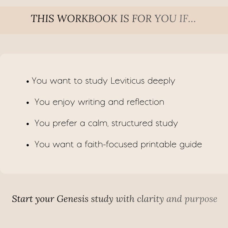 Leviticus Bible Study Workbook PDF | Scripture Reflection on Holiness ...