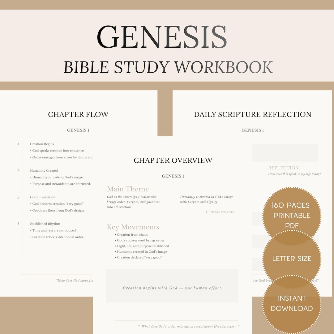 Genesis Bible Study Workbook PDF | In-depth Scripture Reflection Guide ...