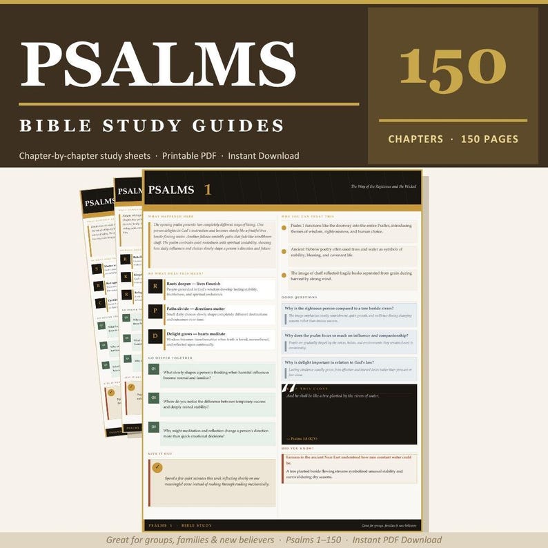 Psalms Bible Study Guide Printable | 150 Chapter Worksheets | Small ...