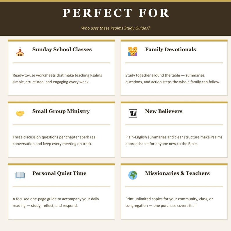 Psalms Bible Study Guide Printable | 150 Chapter Worksheets | Small ...