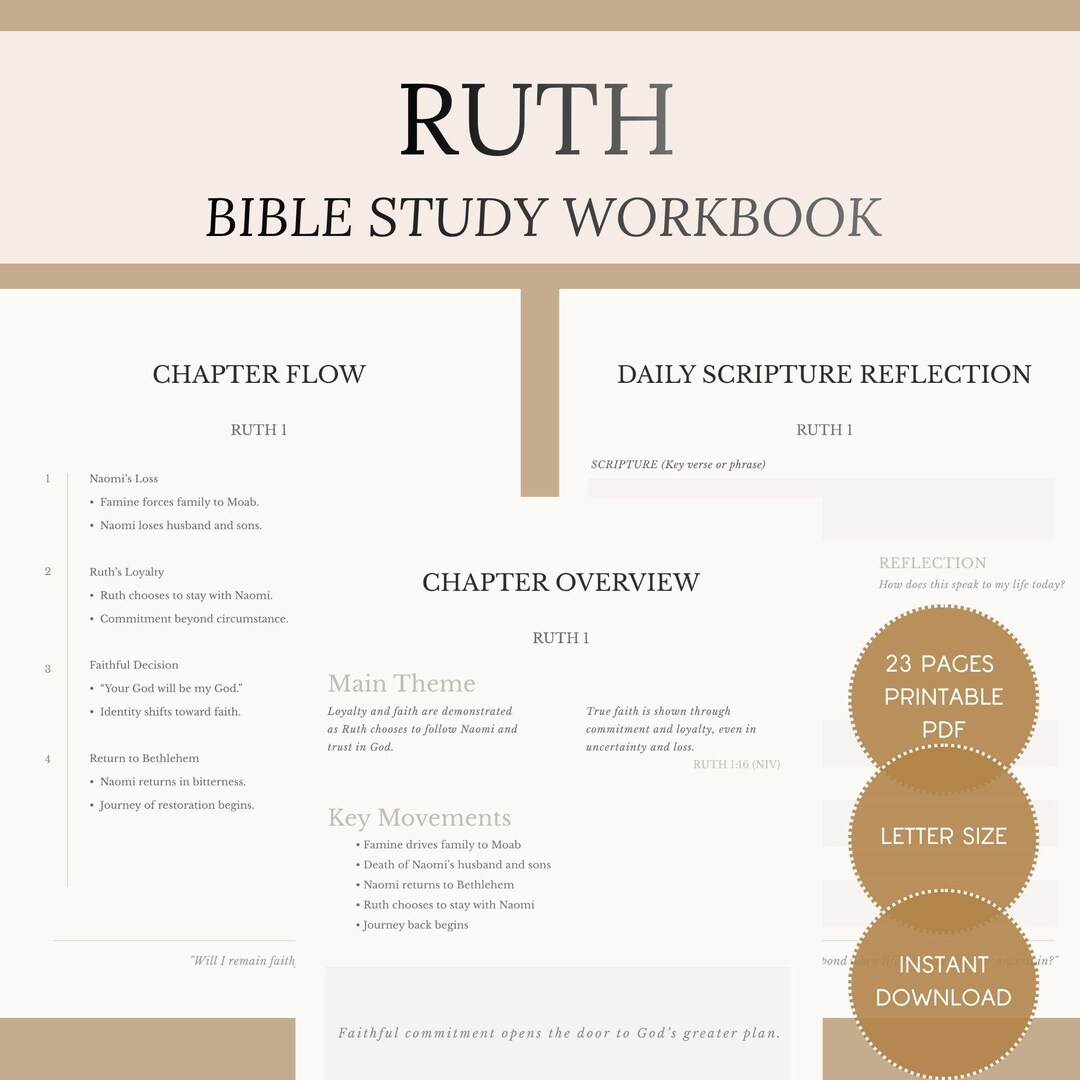 Ruth Bible Study Workbook PDF | In-depth Scripture Reflection Guide ...