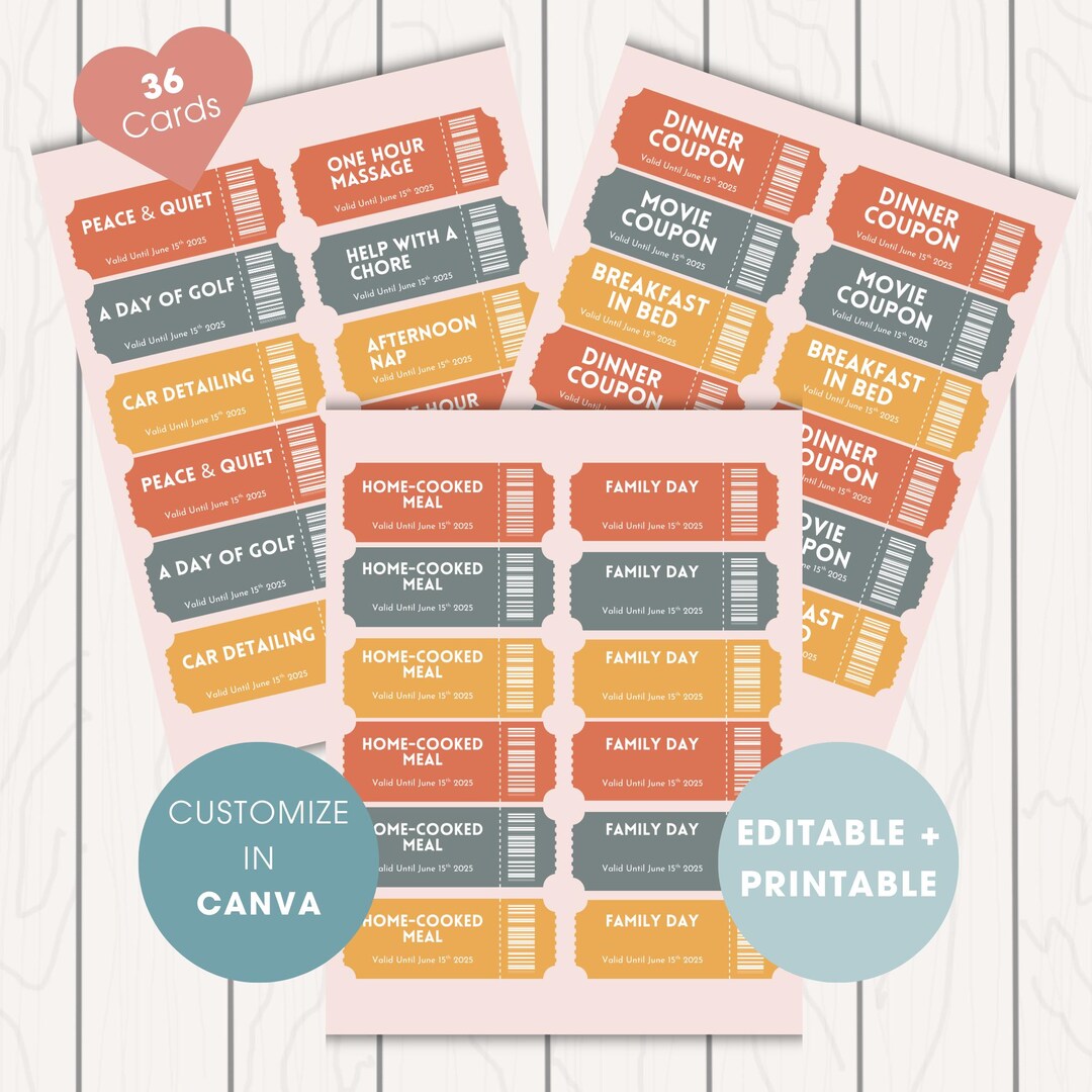 Fathers Day Printable Coupons Last Minute Gift Printable for Father's ...