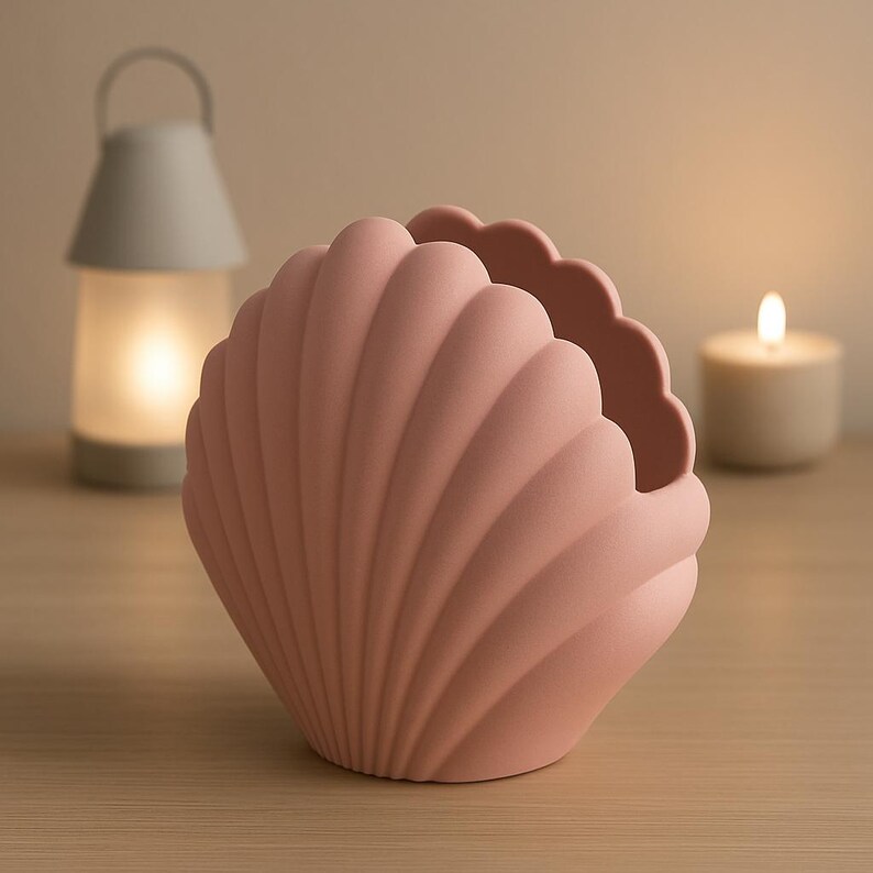 Scallop Shell Vase STL File – 3D Printable Modern Seashell Decor for ...