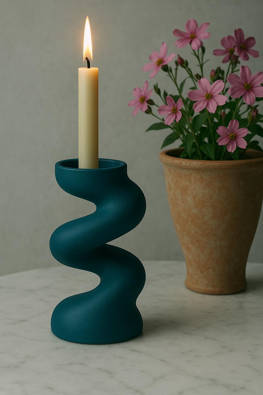 Modern 3D Printed Candle Holder- Unique Home Decor Gift- Minimalist ...