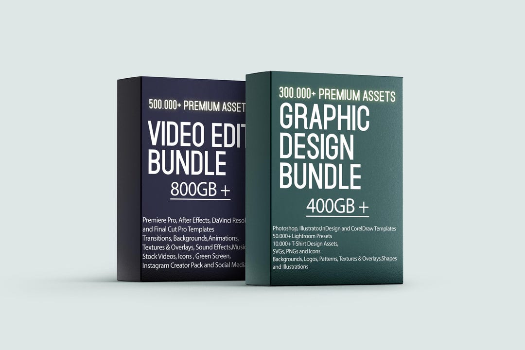 Mega Video Editing & Graphic Design Bundle | Templates, Overlays ...