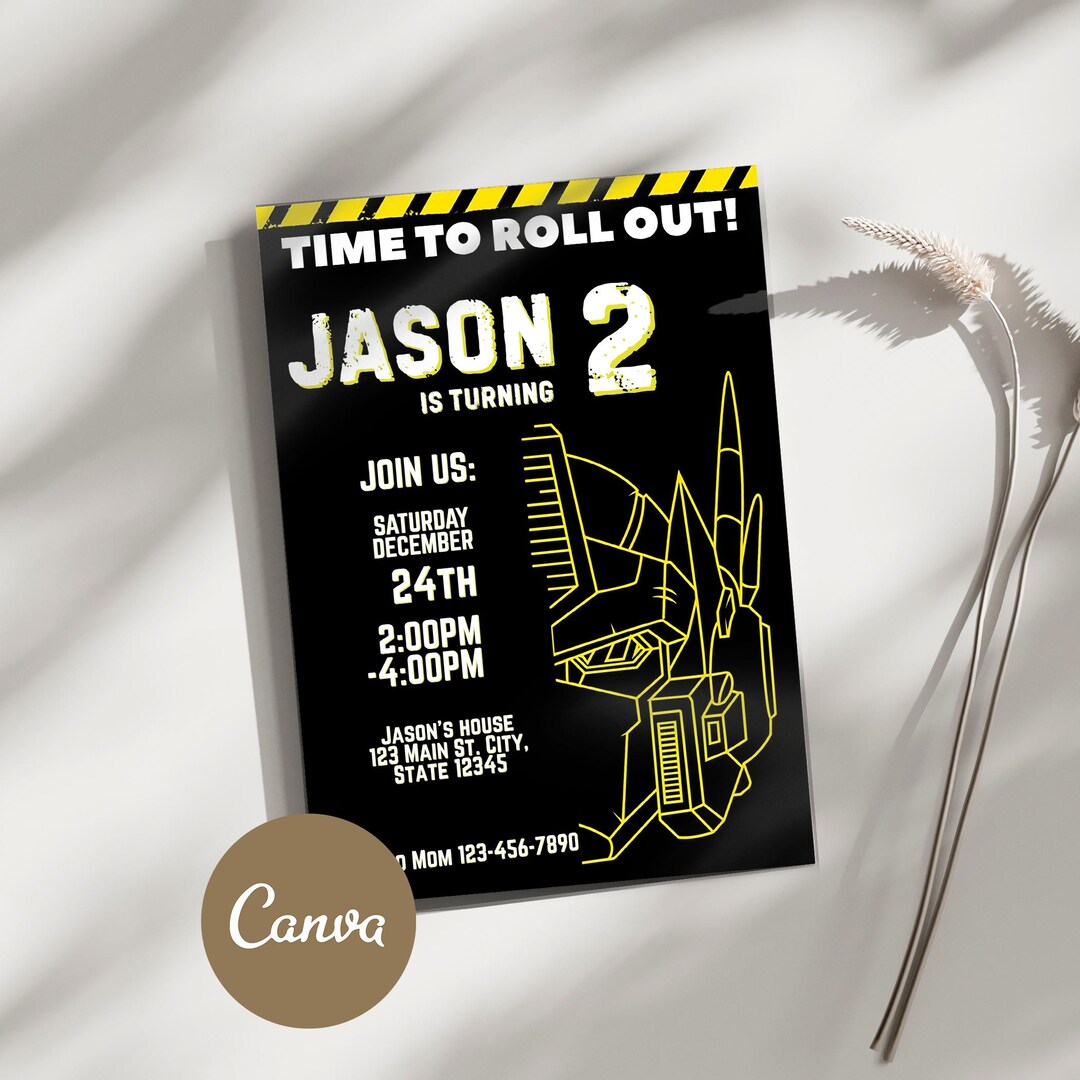 Editable Resque Bots Birthday Invitation | Transformers Invitation ...
