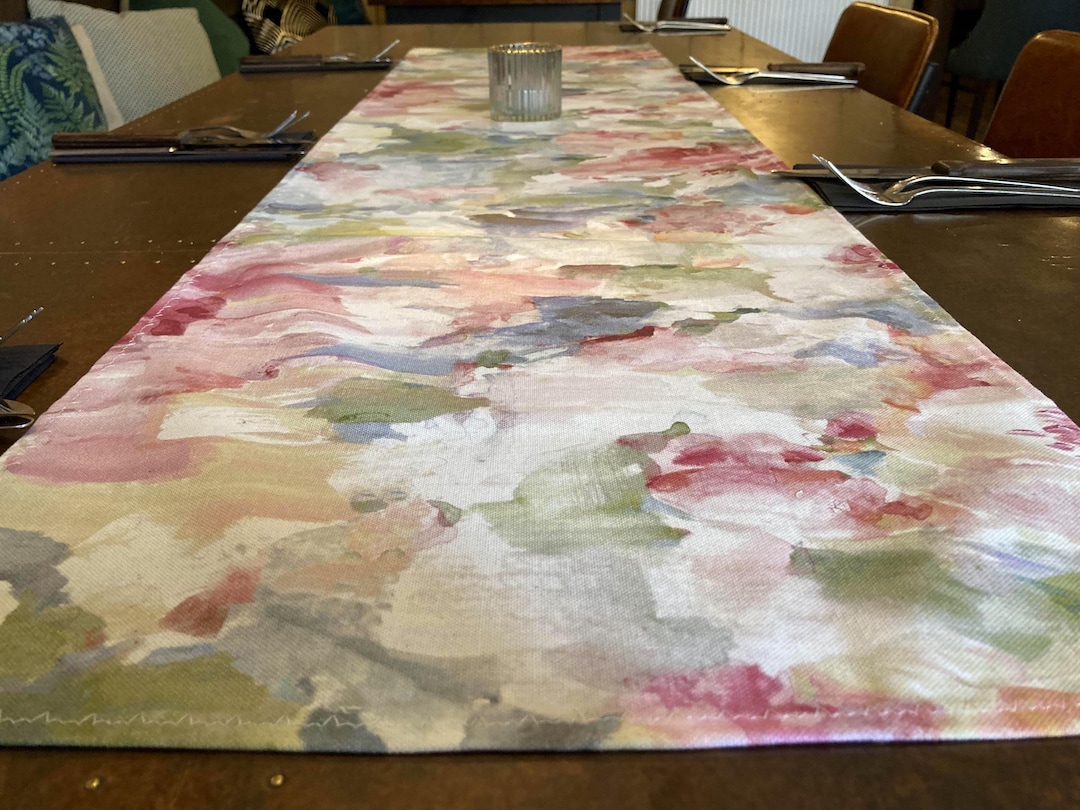 Monet Inspired Pastel Watercolour Table Runner - Etsy