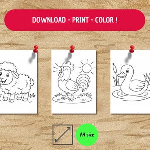 Printable Farm Animals Coloring Book for Kids – 15 Fun Pages (PDF ...