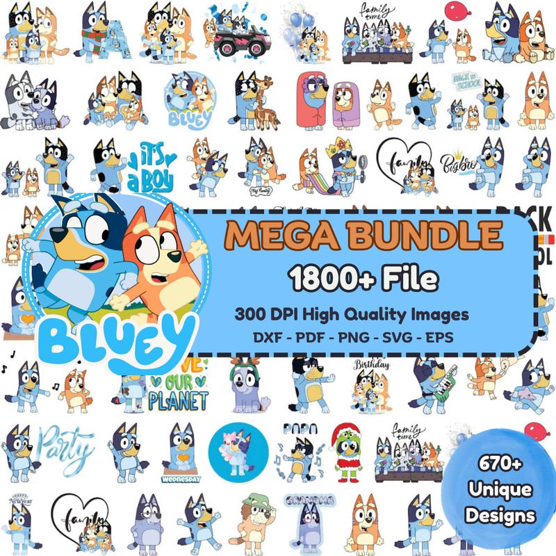 Bluey Wackadoo Clipart - Etsy