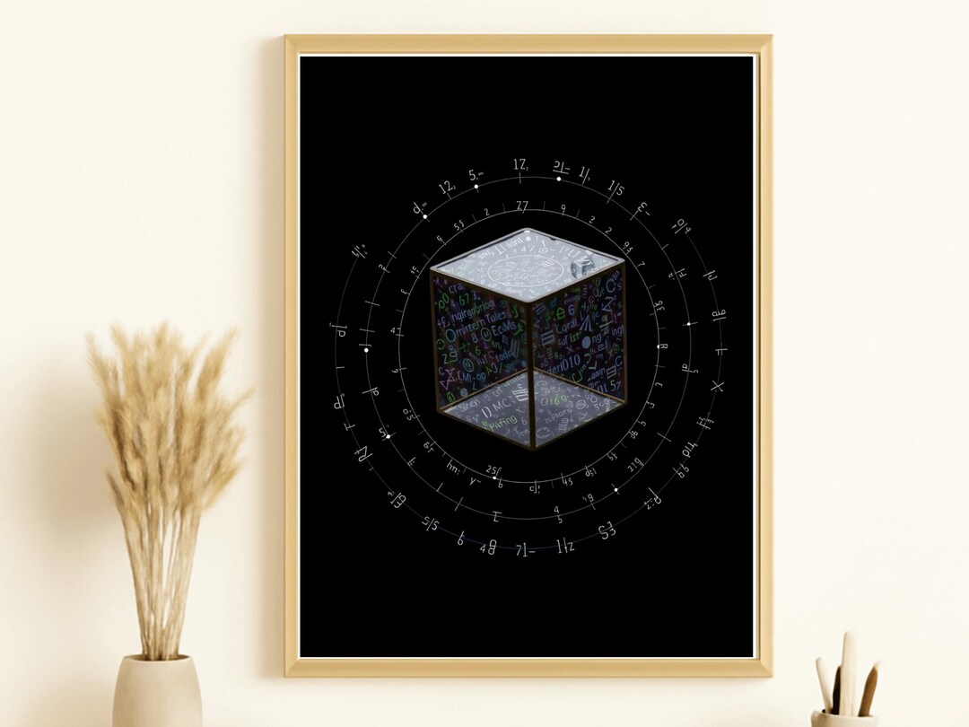 Levitating Cube Digital Art Shifting Patterns Orbiting Mathematical ...